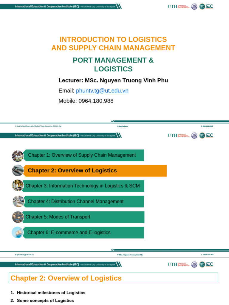Chapter 2 - Overview of Logistics Management - Introduction to Logistics and SCM (1) | PDF ...