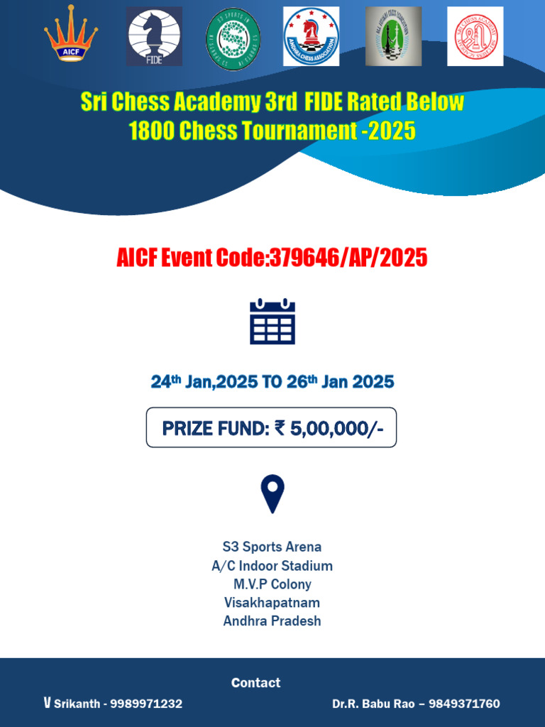 Sri Chess Academy 3rd FIDE - Revised | PDF | Chess | Traditional Board Games