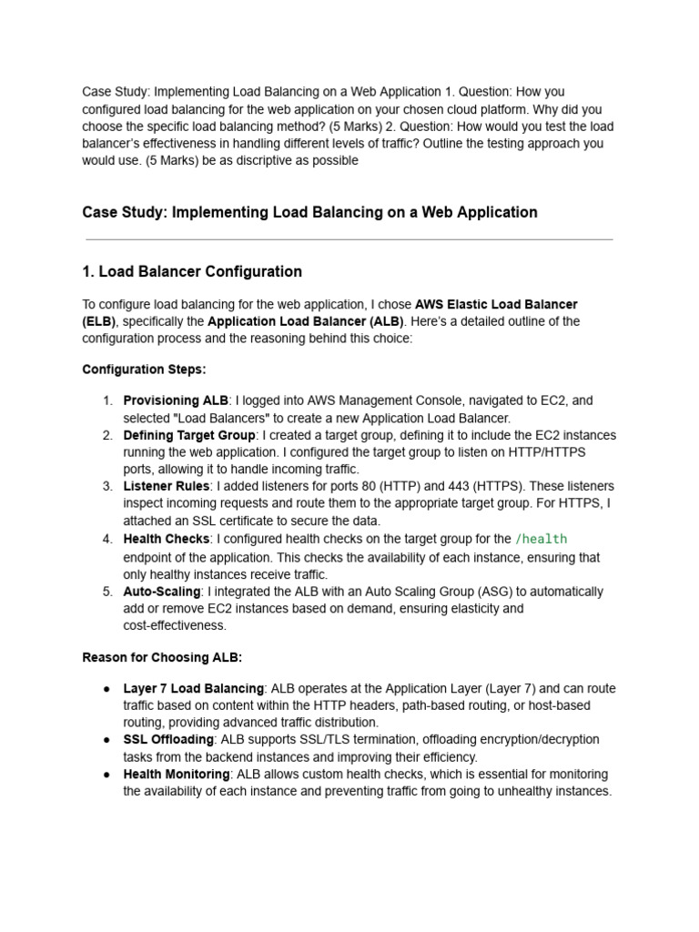 Load Balancing Configuration Case Study | PDF | Backup | Load Balancing ...