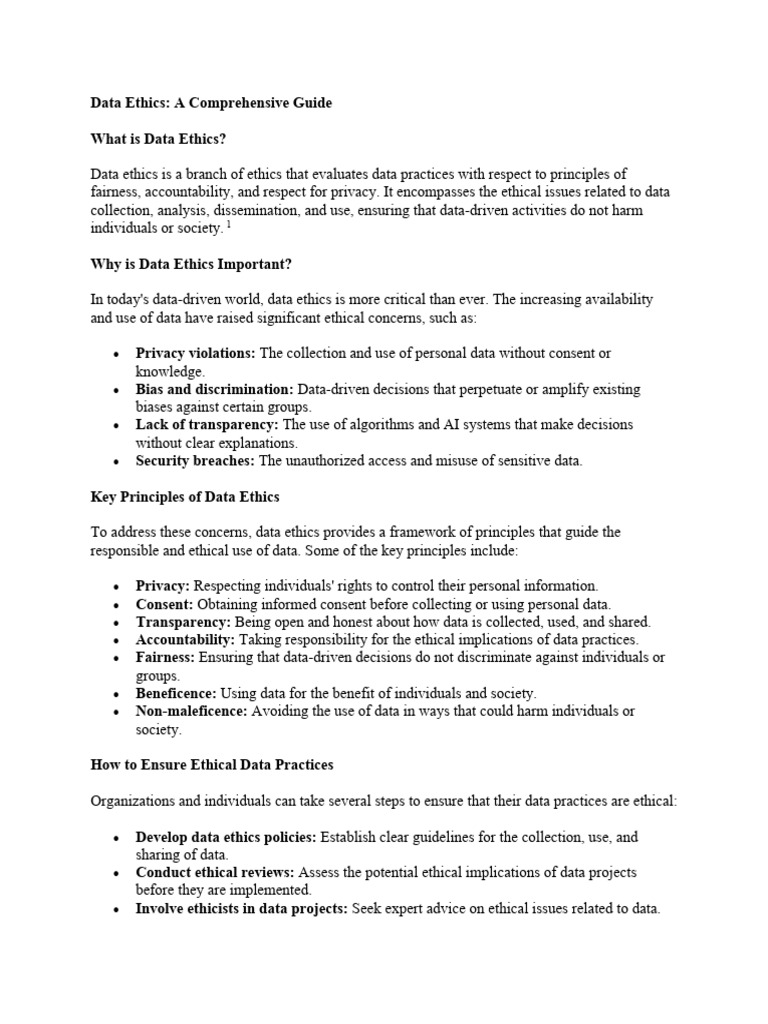 Data Ethics Lecture 1 | PDF | Informed Consent | Privacy