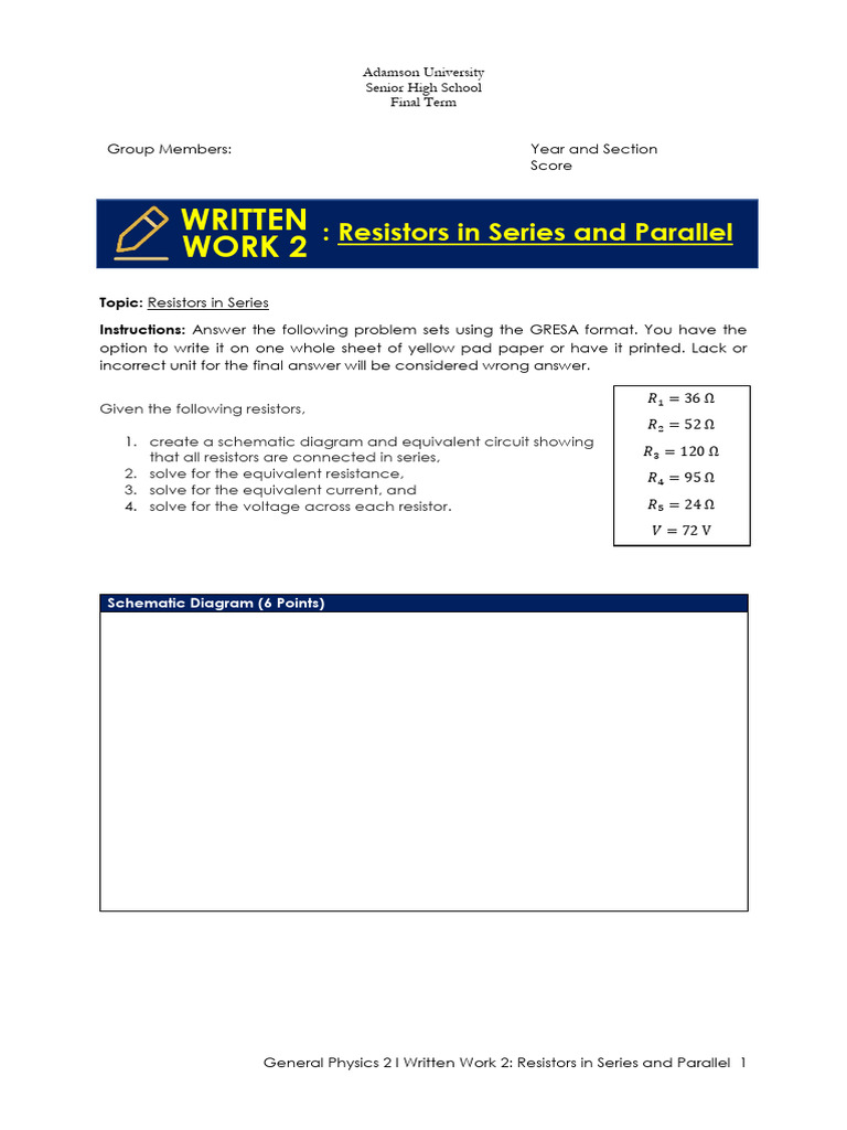 Resistors in Series and Parallel Guide | PDF | Series And Parallel ...