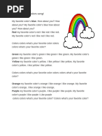 Favorite Colors Song for Kids | PDF | Art | Poetry