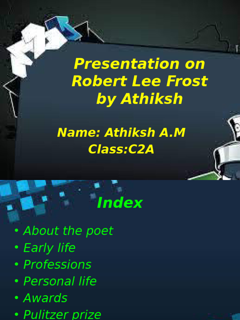 Presentation On Robert Lee Frost | PDF