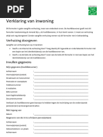 Verklaring Van Inwoning | PDF