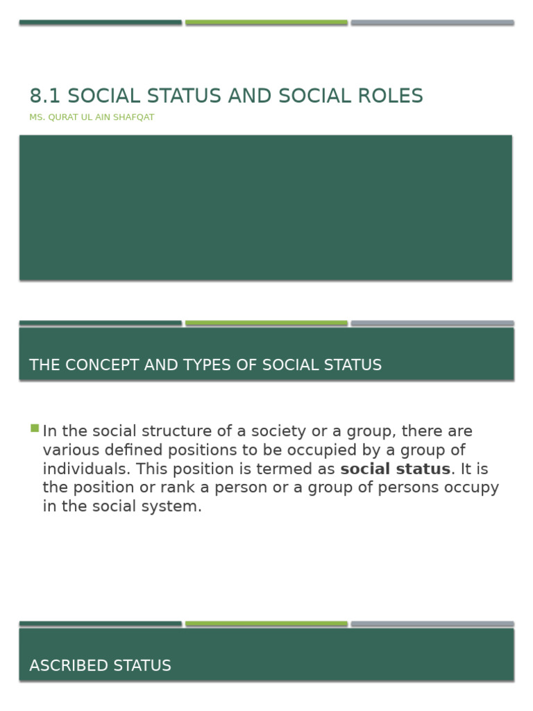 8.1 Social Status and Social Roles | PDF | Social Psychology ...