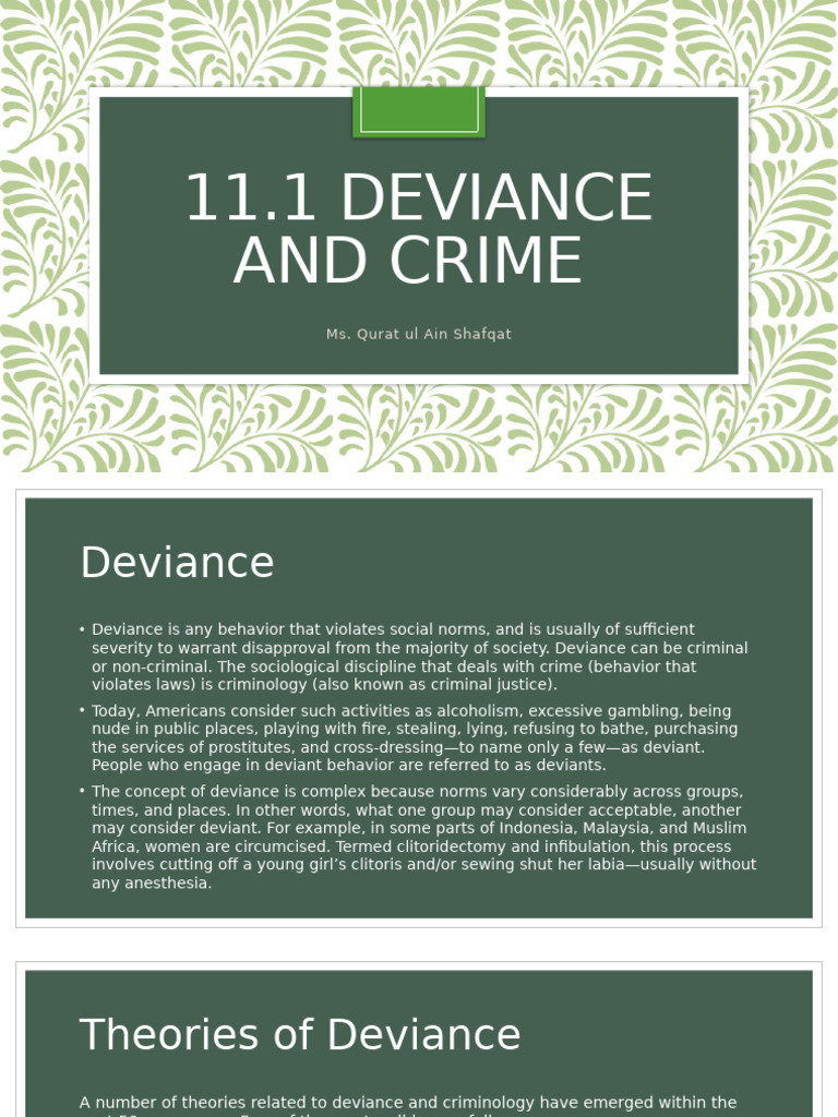 11.1 Deviance and Crime | PDF | Deviance (Sociology) | Rape