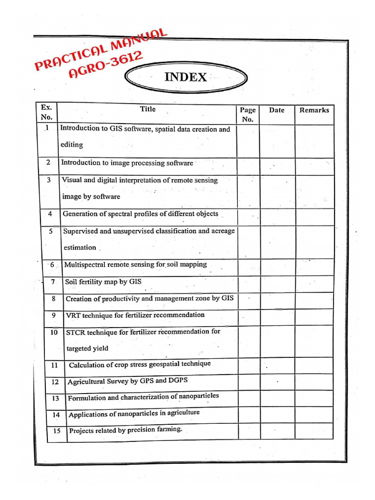 Agro 3612 Practical Manual PDF | PDF