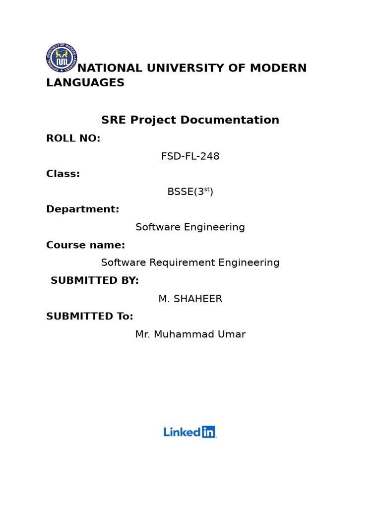 Prototype SRE by Shaheer | PDF