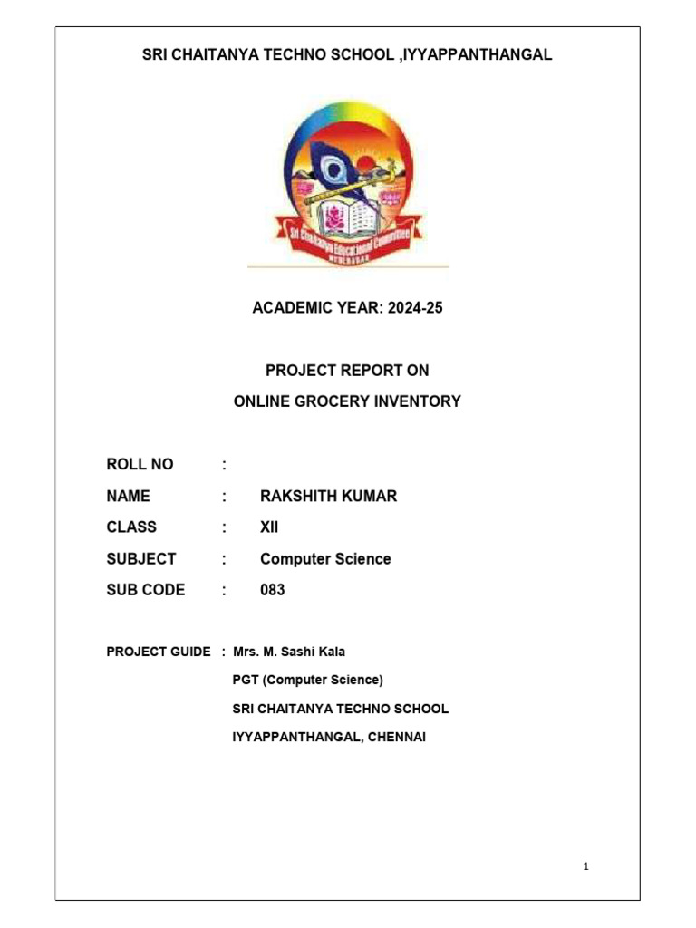 Rakshith Kumar Cs Cipl | PDF | Databases | Operating System