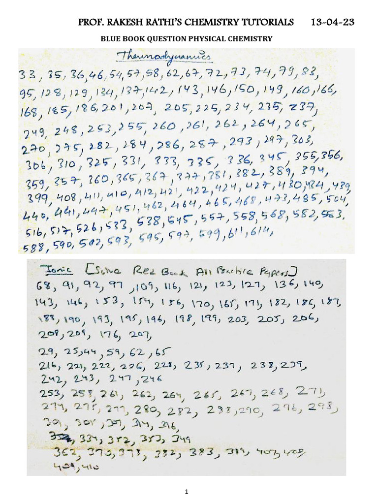 Physical Chemistry Blue Book | PDF