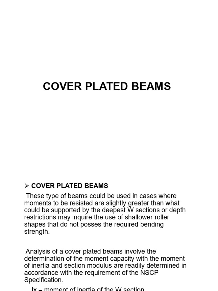 Covered Plated Beam | PDF | Bending | Beam (Structure)