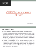 Customs | PDF | Sources Of Law | Jurisprudence