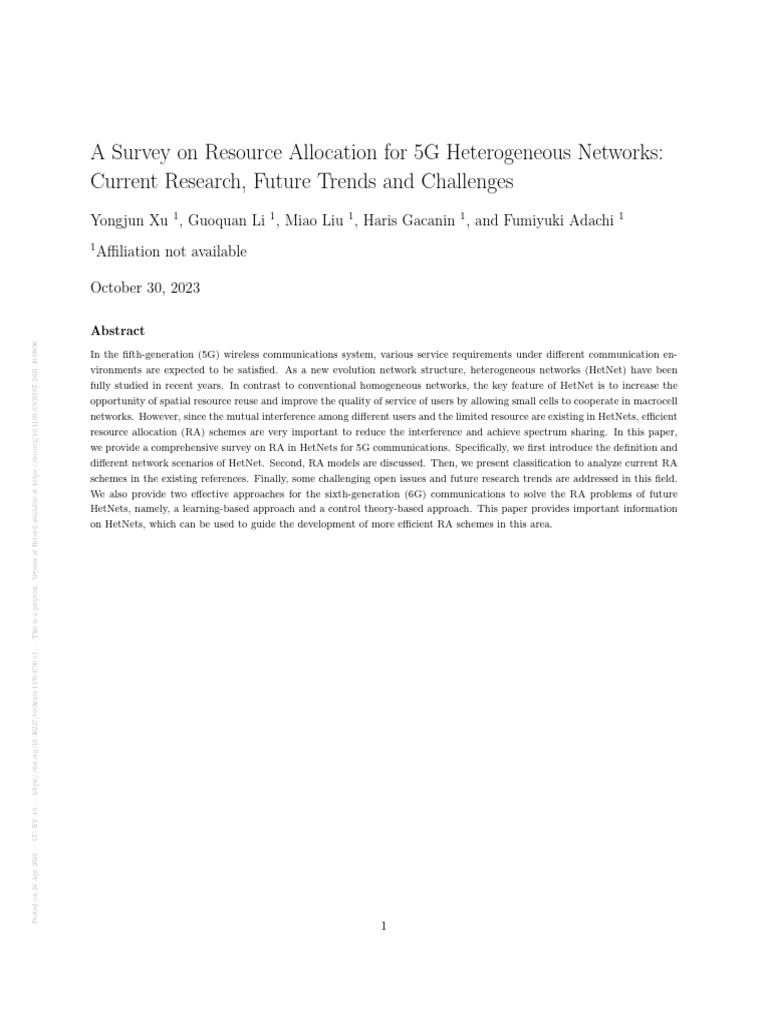 A Survey On Resource Allocation For 5G Heterogeneous Networks: Current Research, Future Trends ...