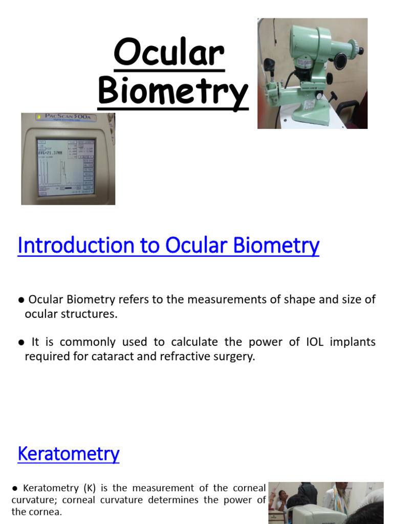 Lecture_4_-_Biometry_(1) | PDF | Ophthalmology | Facial Features