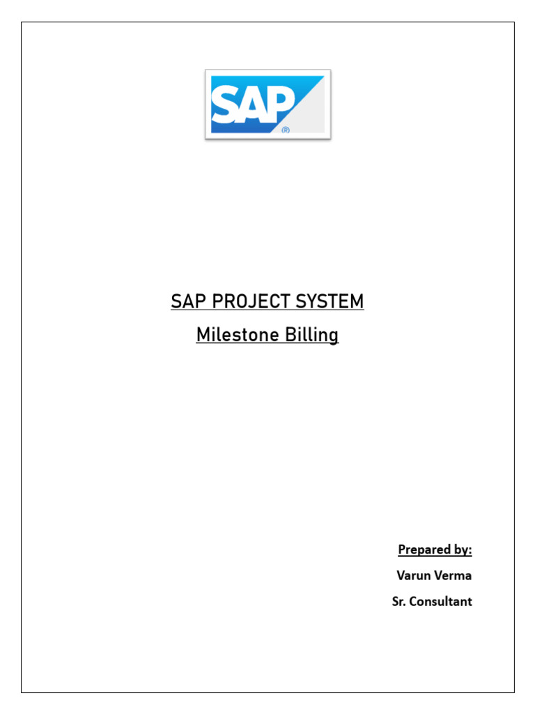 SAP PS Milestone Billing Guide | PDF | Business