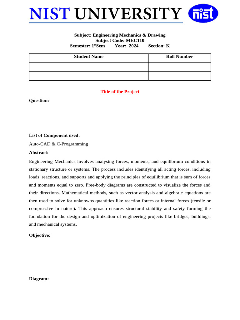 Project Format | PDF