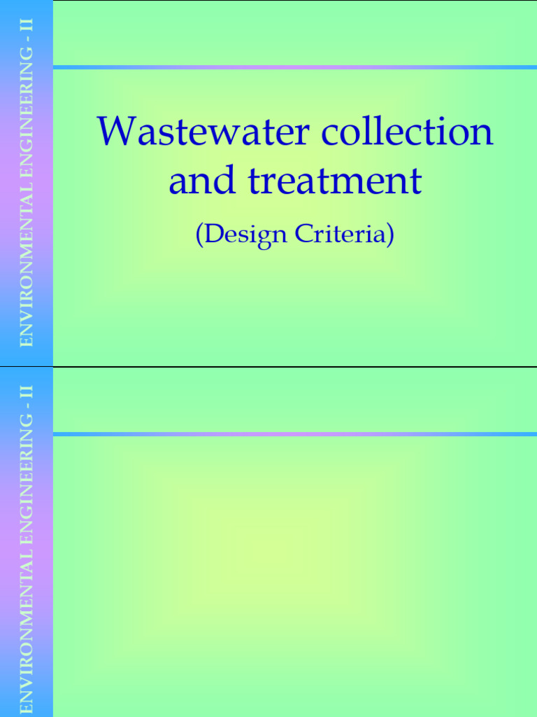 Lecture 10 WW Design Criteria | PDF | Sanitary Sewer | Pipe (Fluid ...