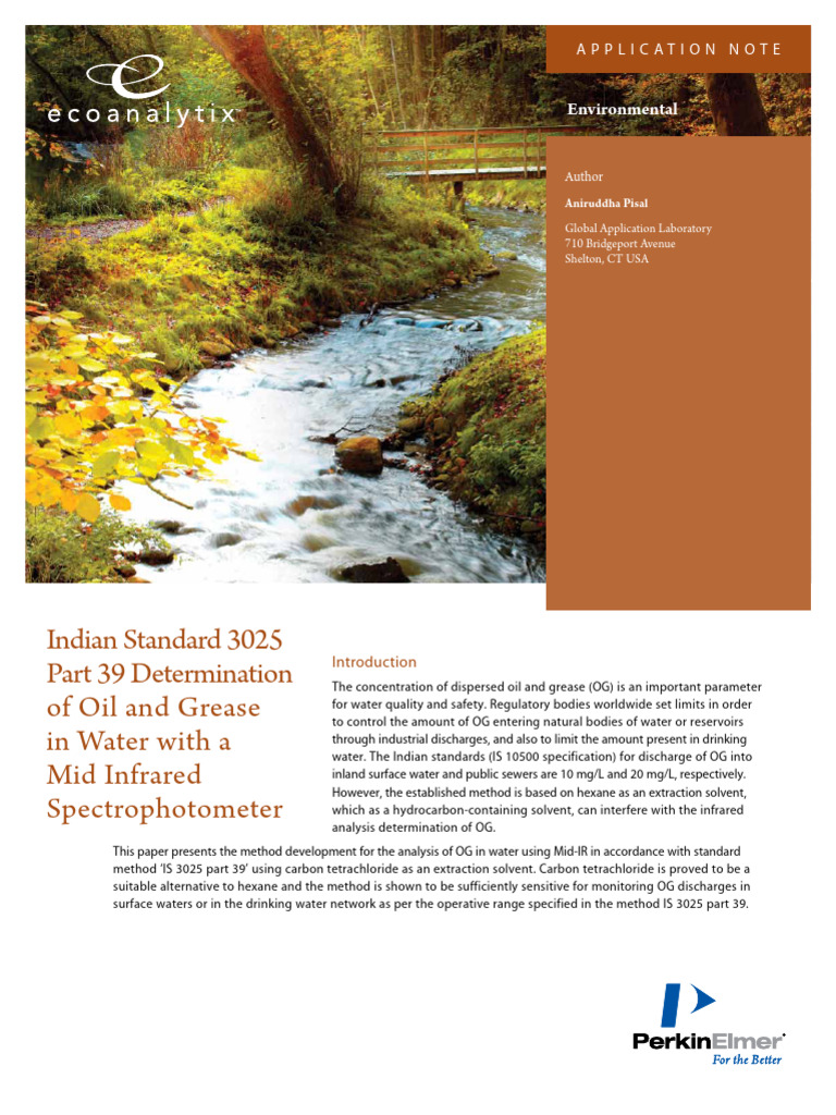 FTIR Oil and Grease in Water - APP | PDF | Analytical Chemistry ...