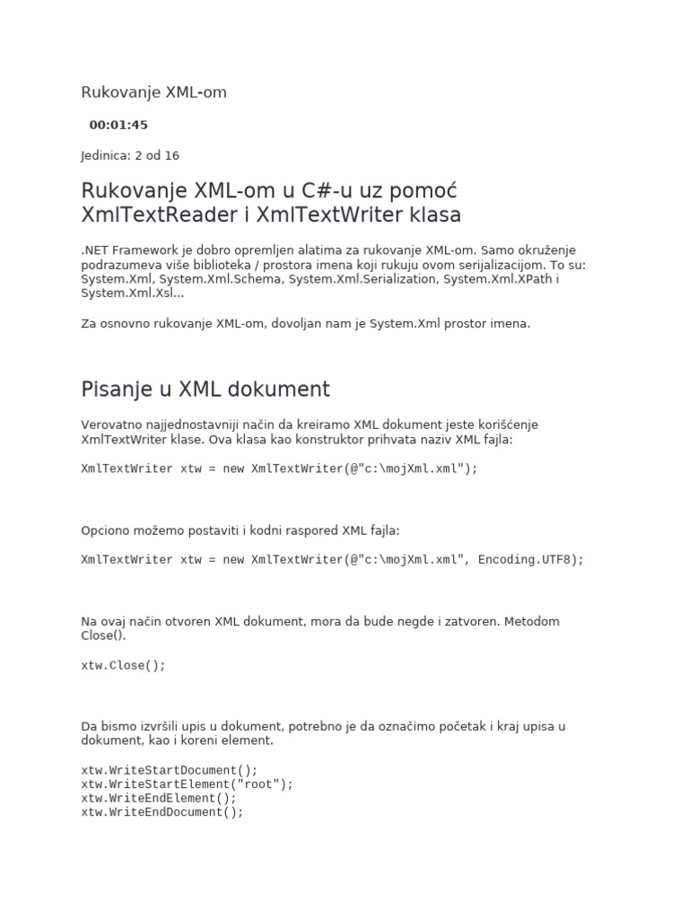 Rukovanje XML | PDF
