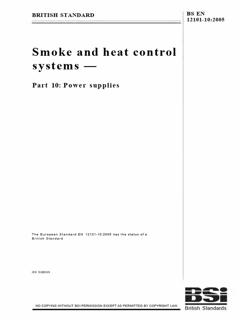 BS EN 12101-10-2005 | PDF | Battery Charger | Power Supply
