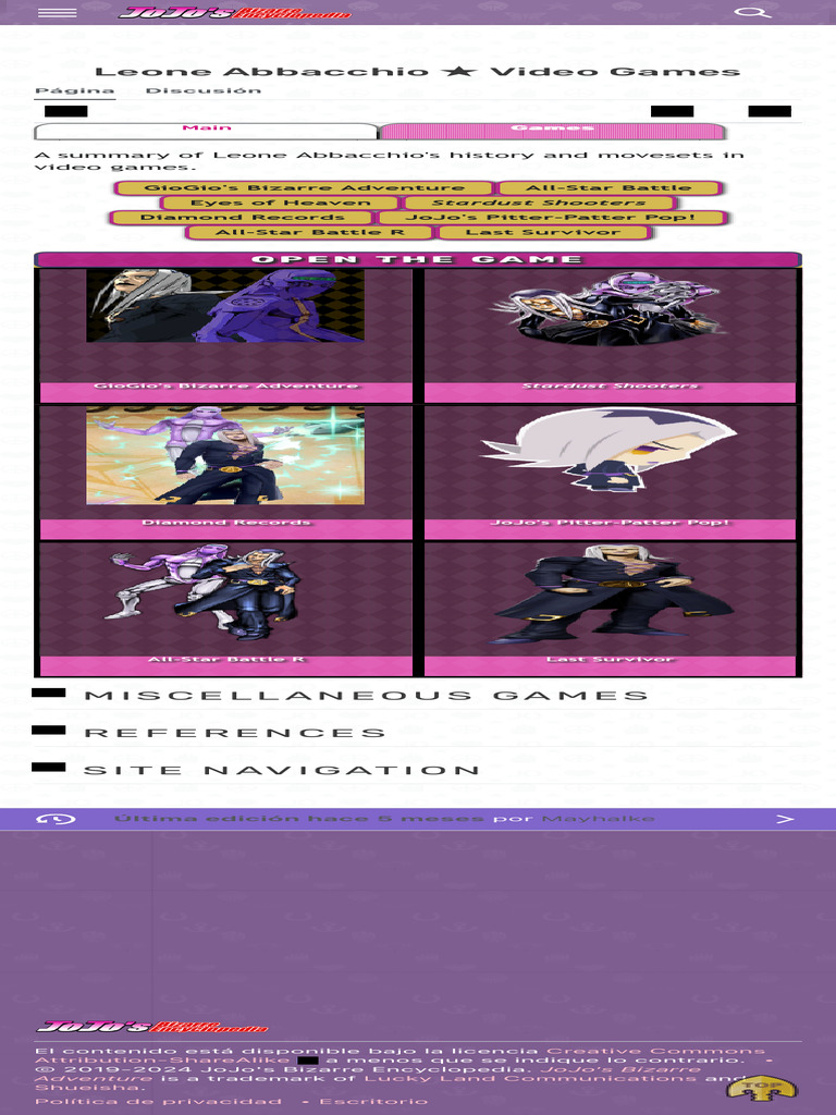Leone Abbacchio Video Games - JoJo's Bizarre Encyclopedia - JoJo Wiki | PDF