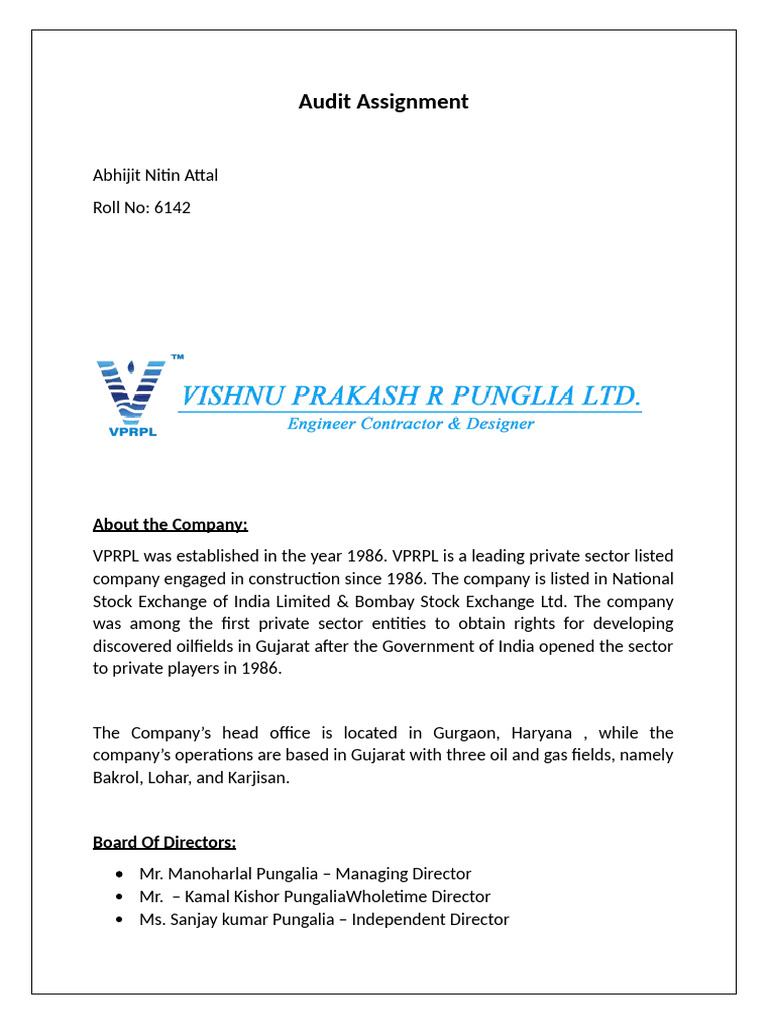 Audit Assignment 6142 | PDF | Corporations | Business