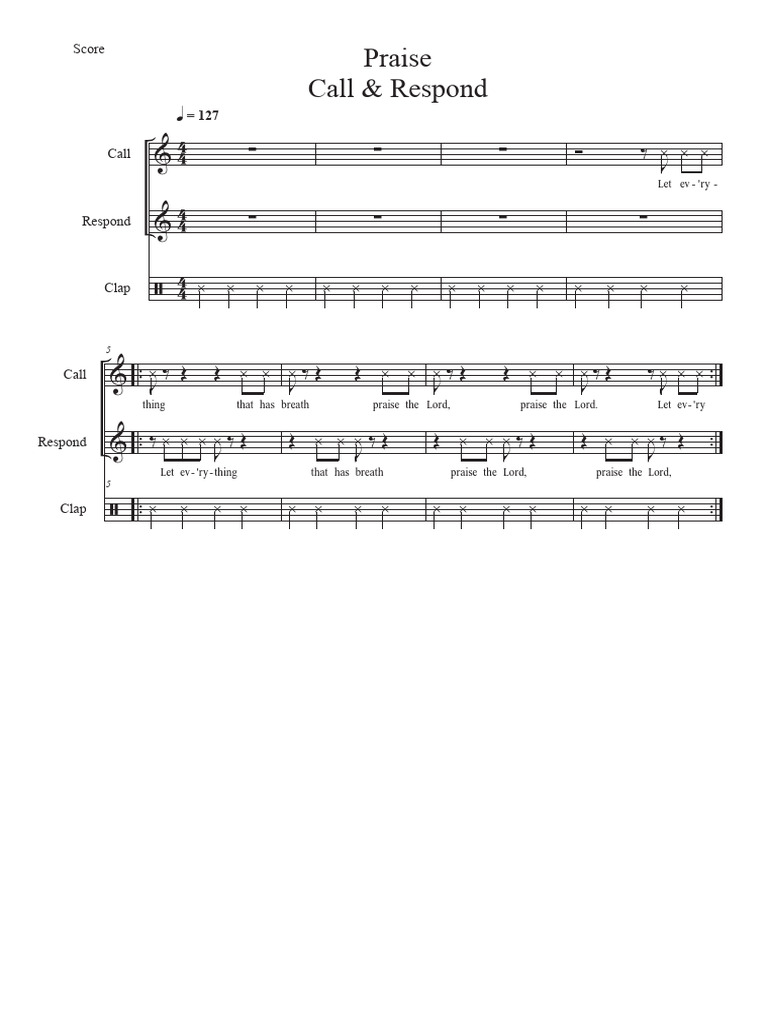 Praise Call & Respond - Score | PDF