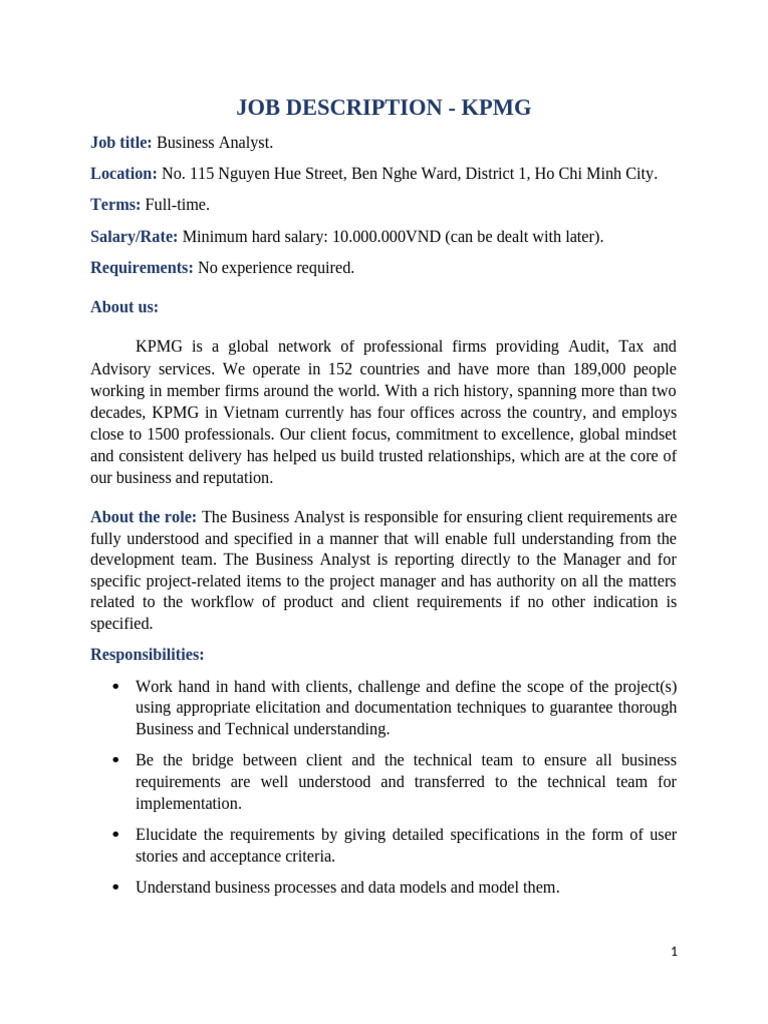 Job Description | PDF | Databases | Business