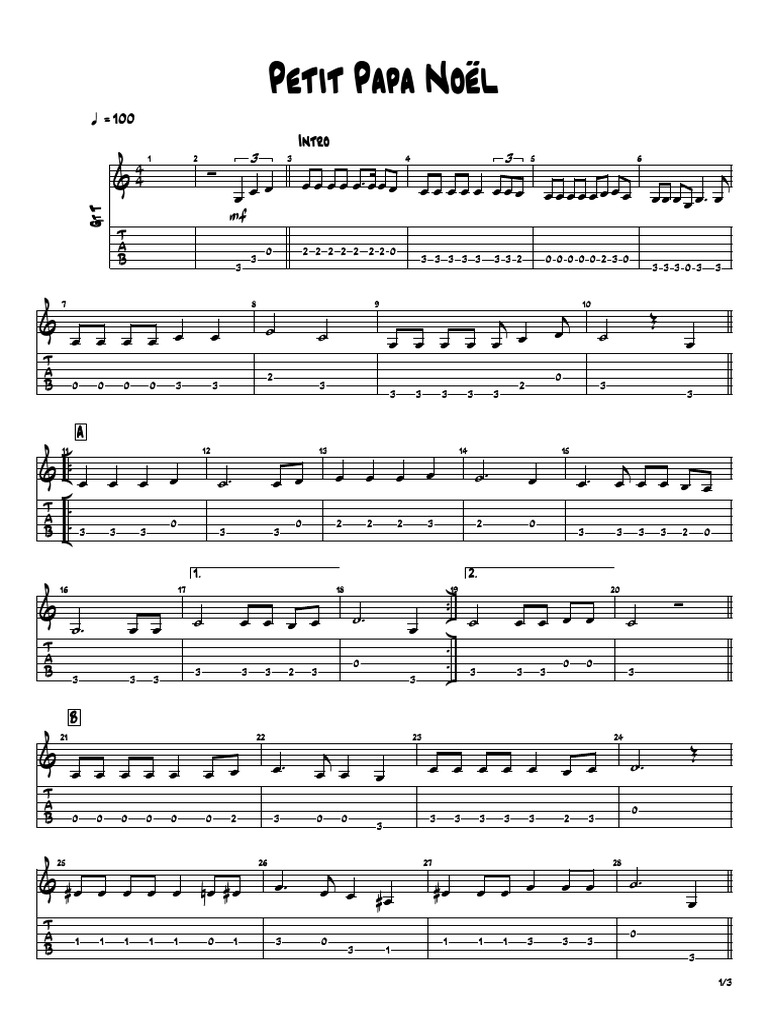 Petit Papa Noël Guitare | PDF