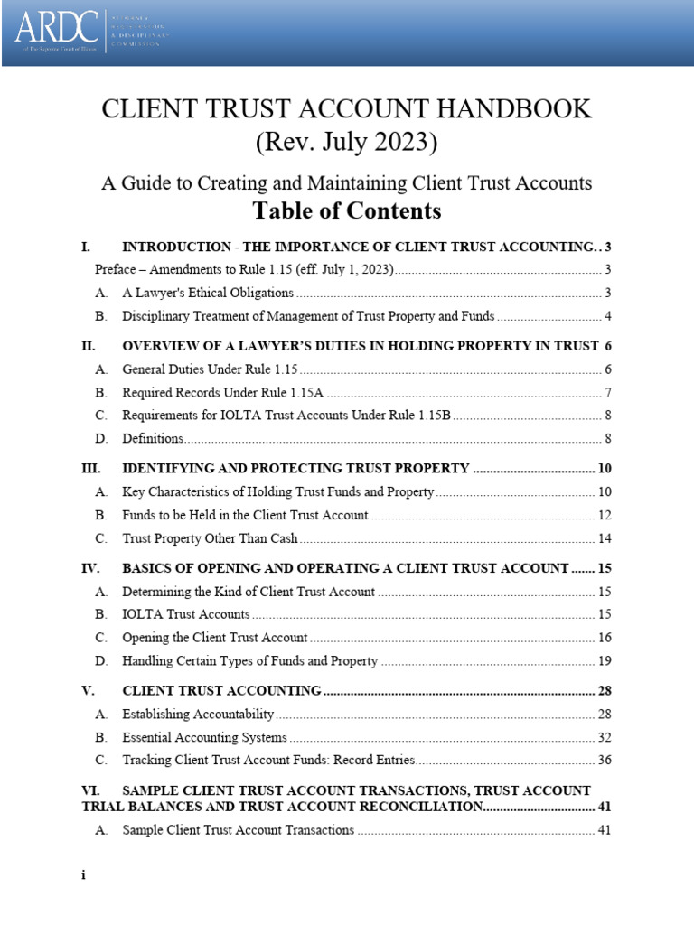 Client Trust Account Handbook | PDF | Lawyer | Interest