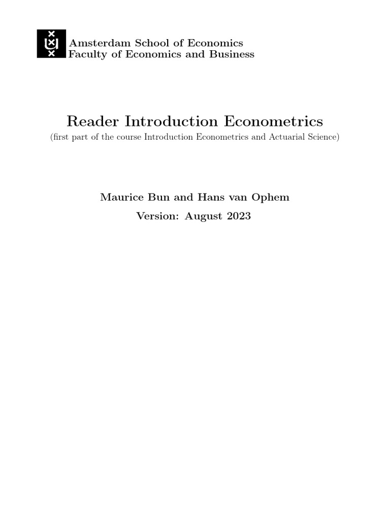 Econometrics ENG | PDF | Statistics | Probability Distribution