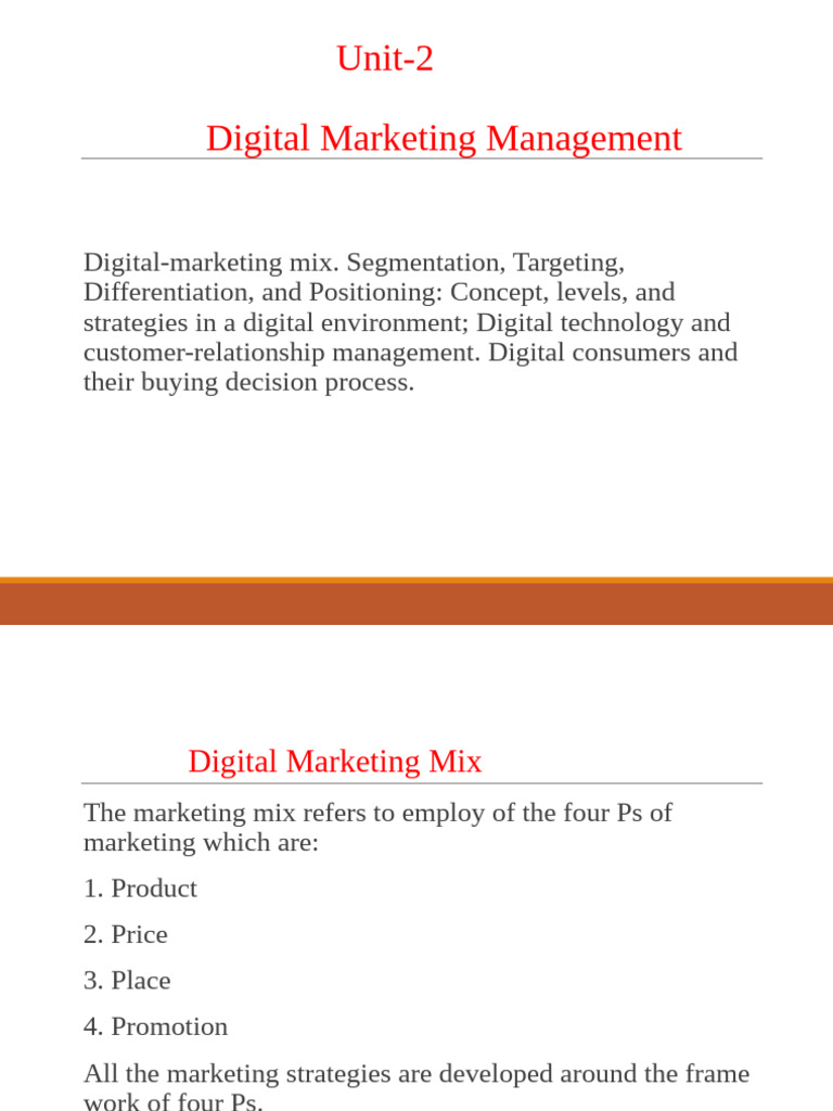 UNIT-2 Digital Marketing Management-1 | PDF | Customer Relationship ...