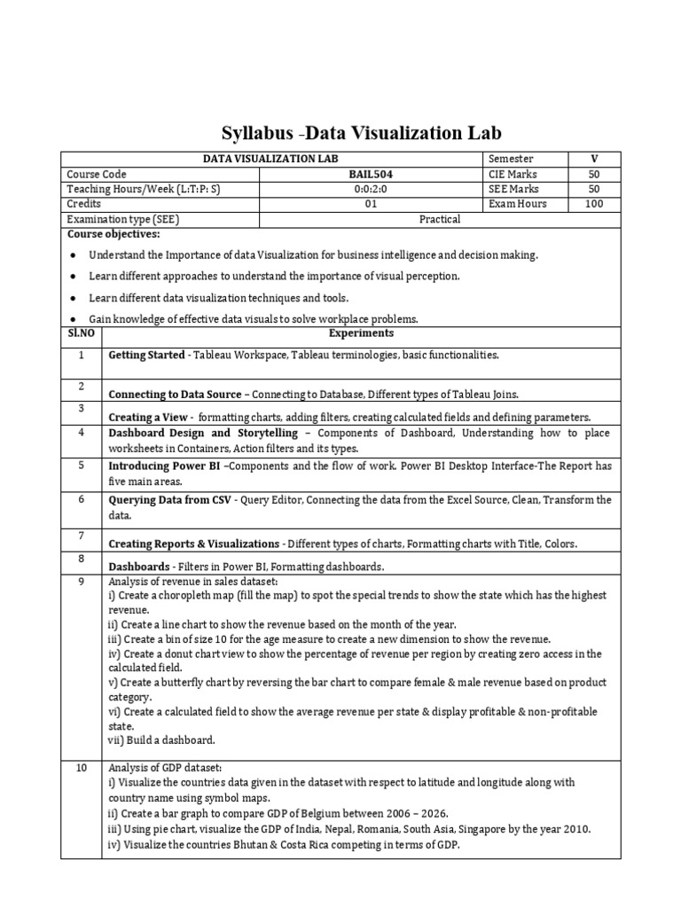 DV_LAB_MANUAL | PDF | Microsoft Excel | Information Technology