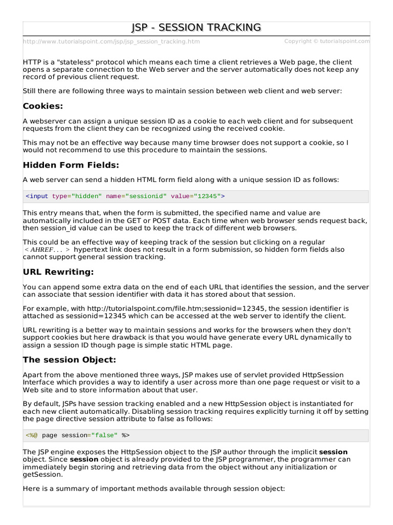 Chap4.1_sessions en jsp | PDF | World Wide Web | Internet & Web Chap4.1_sessions en jsp | PDF | World Wide Web | Internet & Web