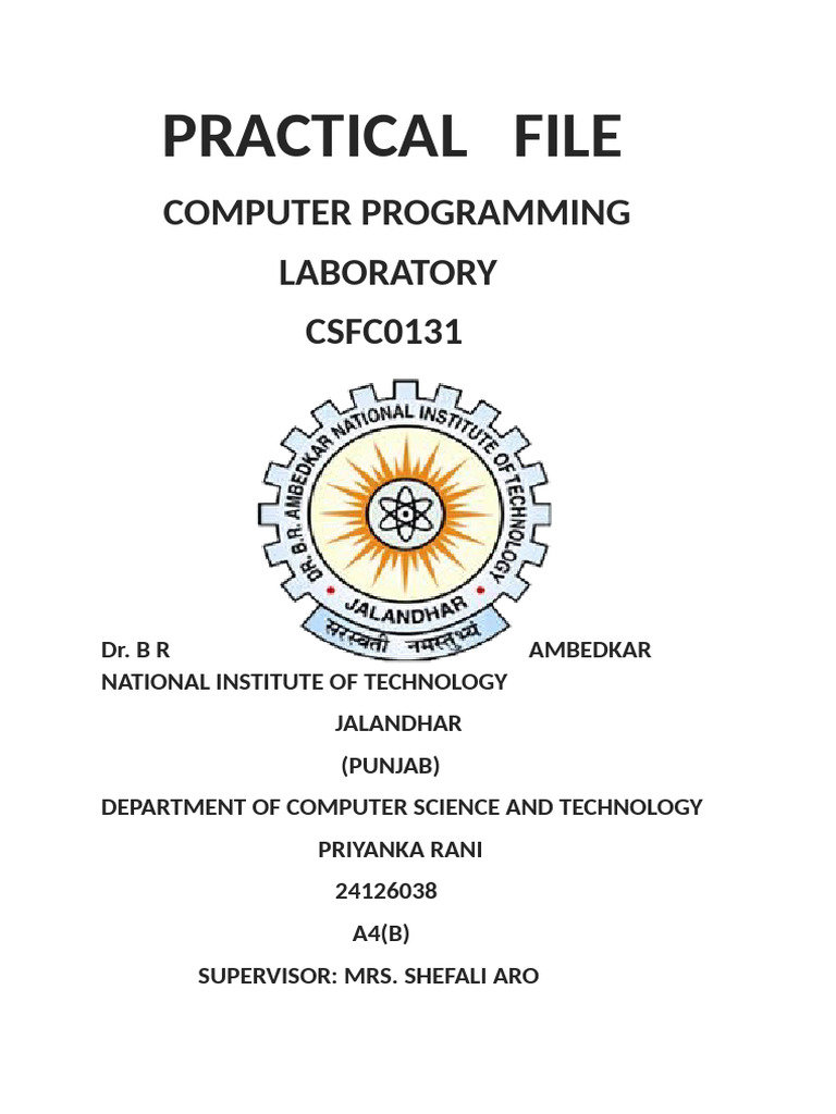 PRACTICAL FILE (1) | PDF