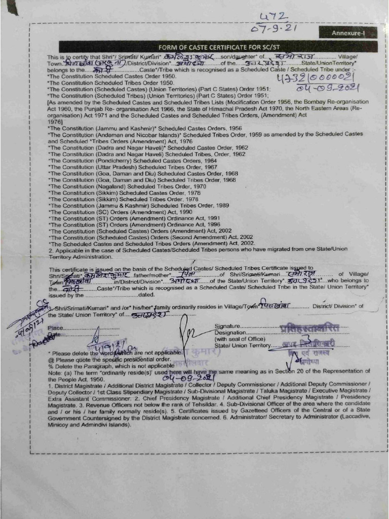 Caste Certificate Can - Compressed | PDF