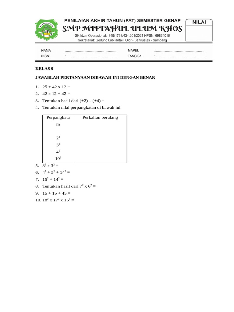 Kumpulan Soal | PDF