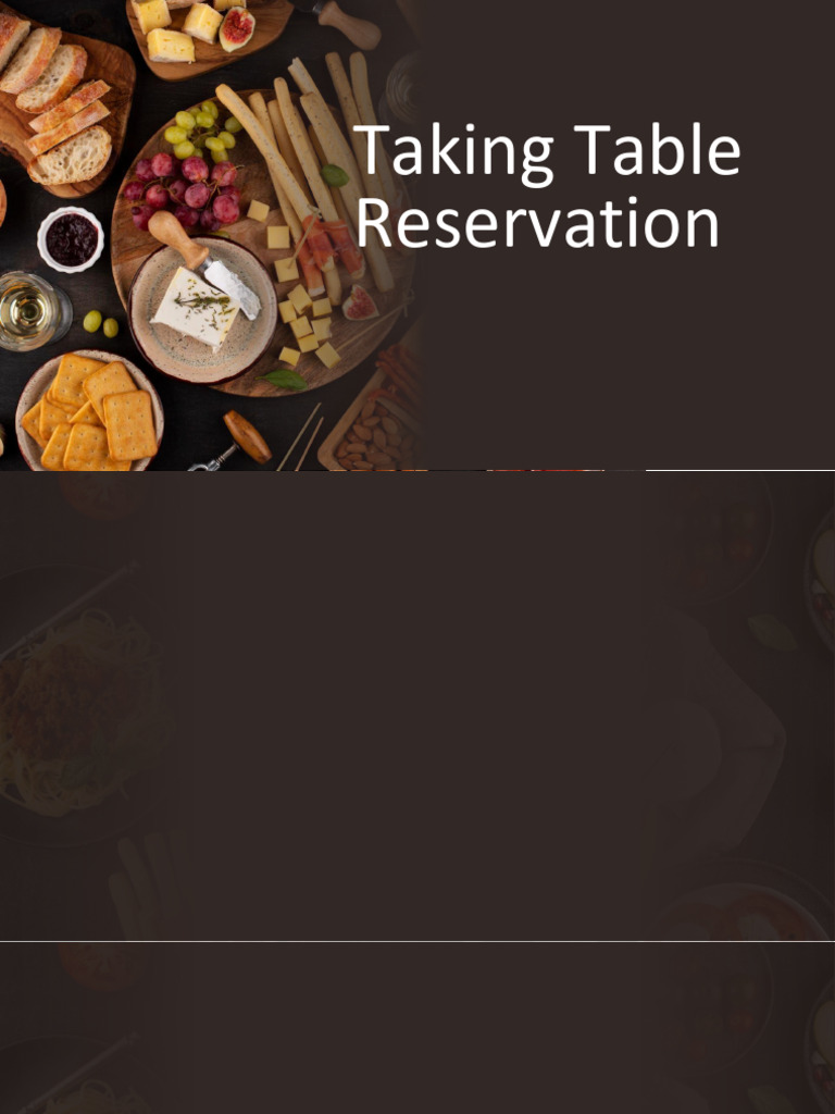 Taking Table Reservation | PDF