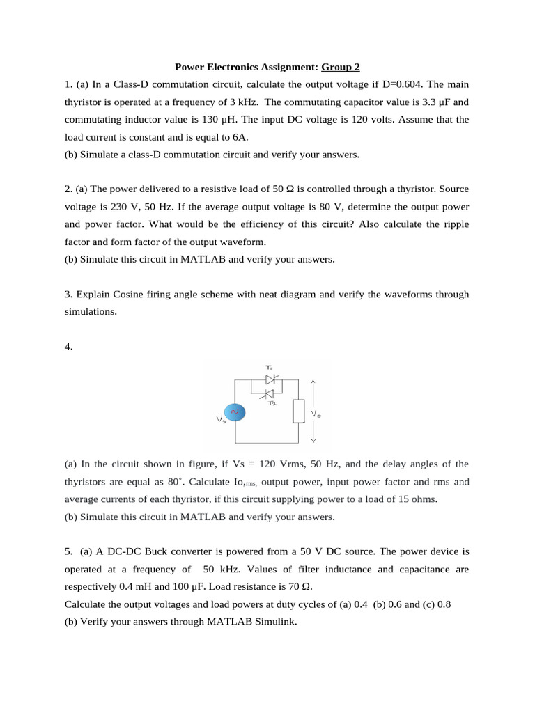G2 - Power Electronics Assignment | PDF
