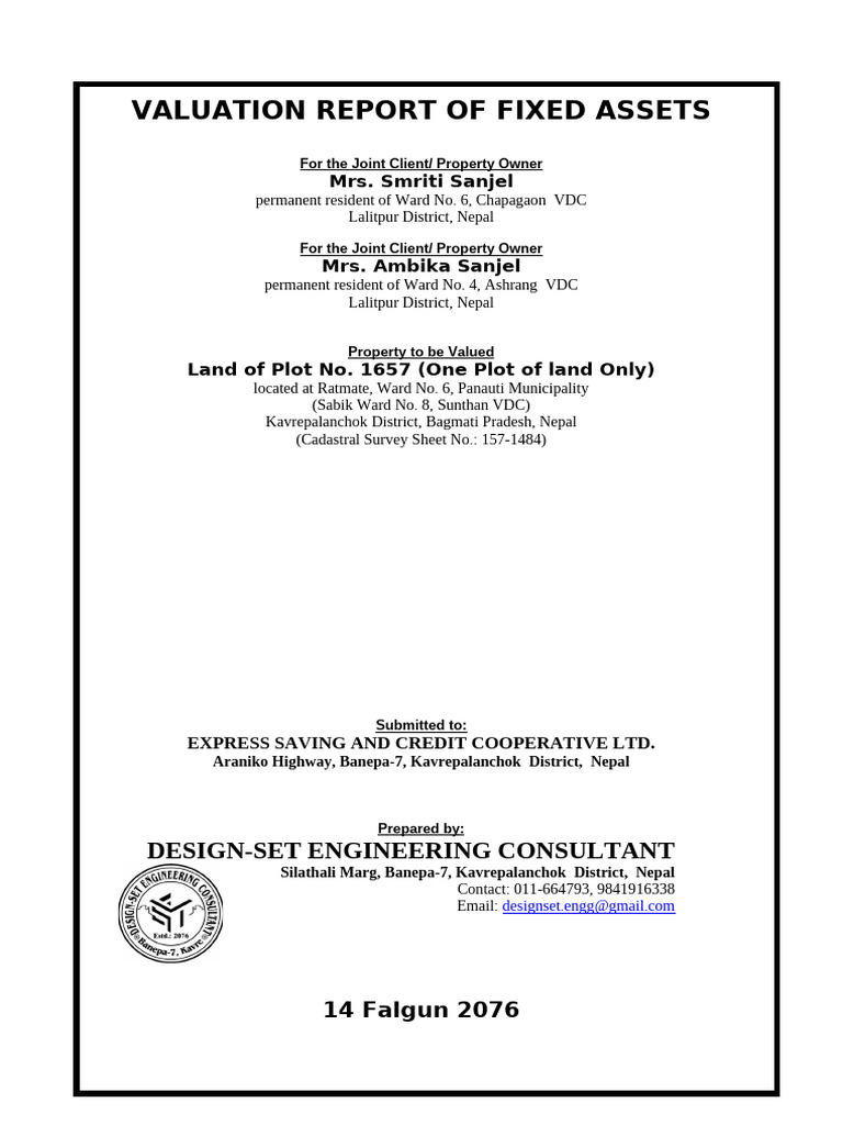 sample valuation report saccos | PDF | Real Estate Appraisal | Market Value