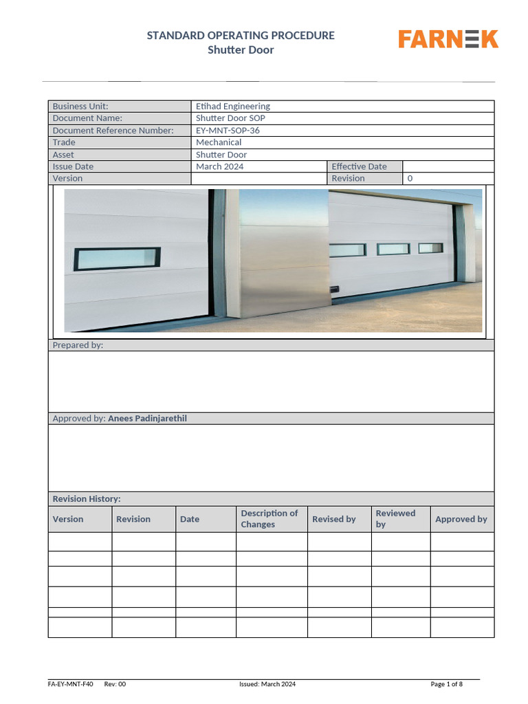 Shutter Door SOP for Engineers | PDF | Door | Cardiopulmonary Resuscitation