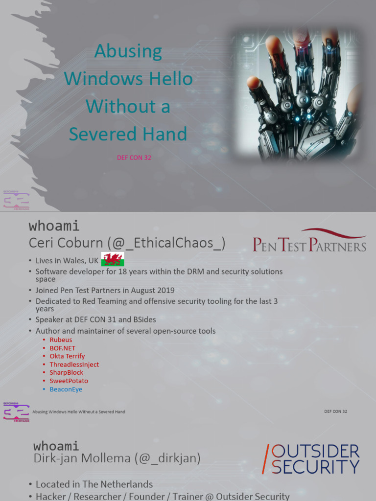 Abusing Windows Hello Without a Severed Hand_v3 | PDF | Encryption ... Abusing Windows Hello Without a Severed Hand_v3 | PDF | Encryption ...