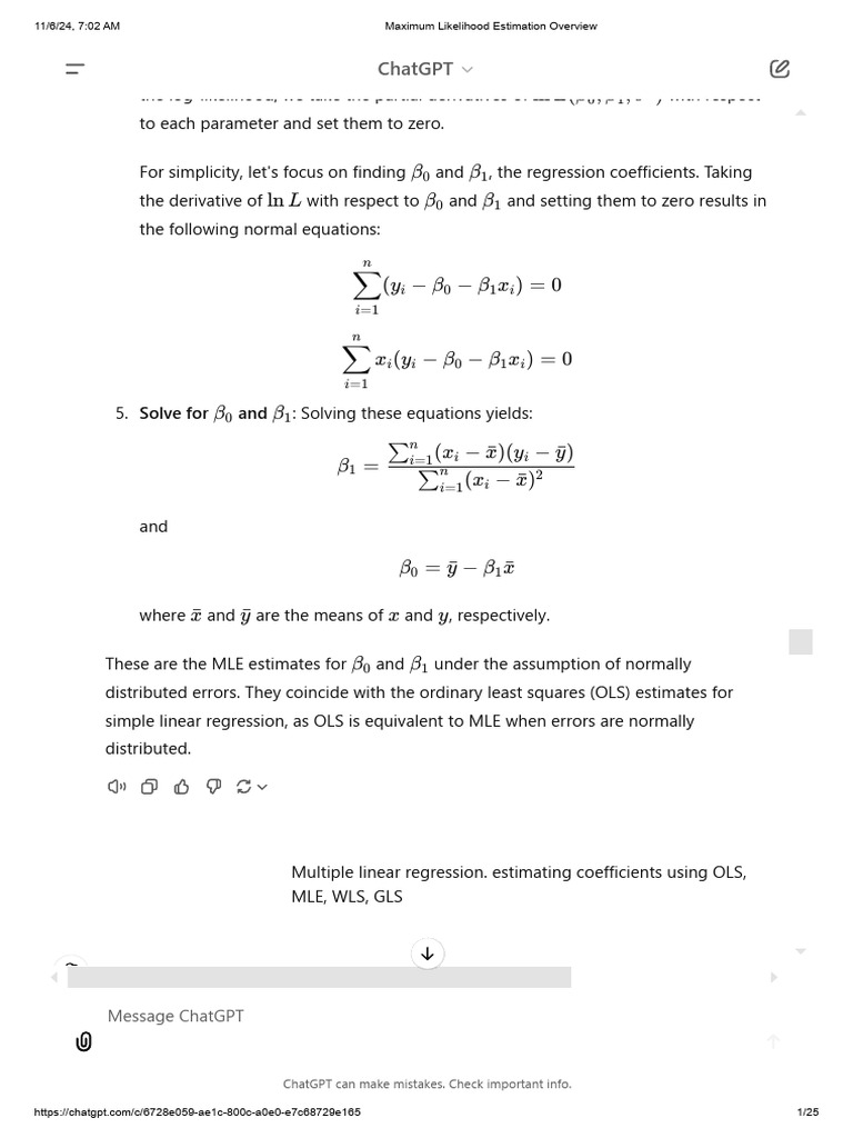 Maximum Likelihood Estimation Overview Pdf Ordinary Least Squares Interpolation