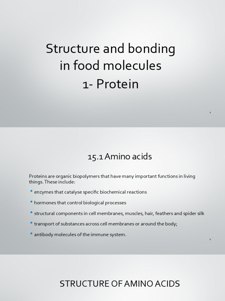 Structure and bonding in food molecules | PDF | Fatty Acid | Triglyceride