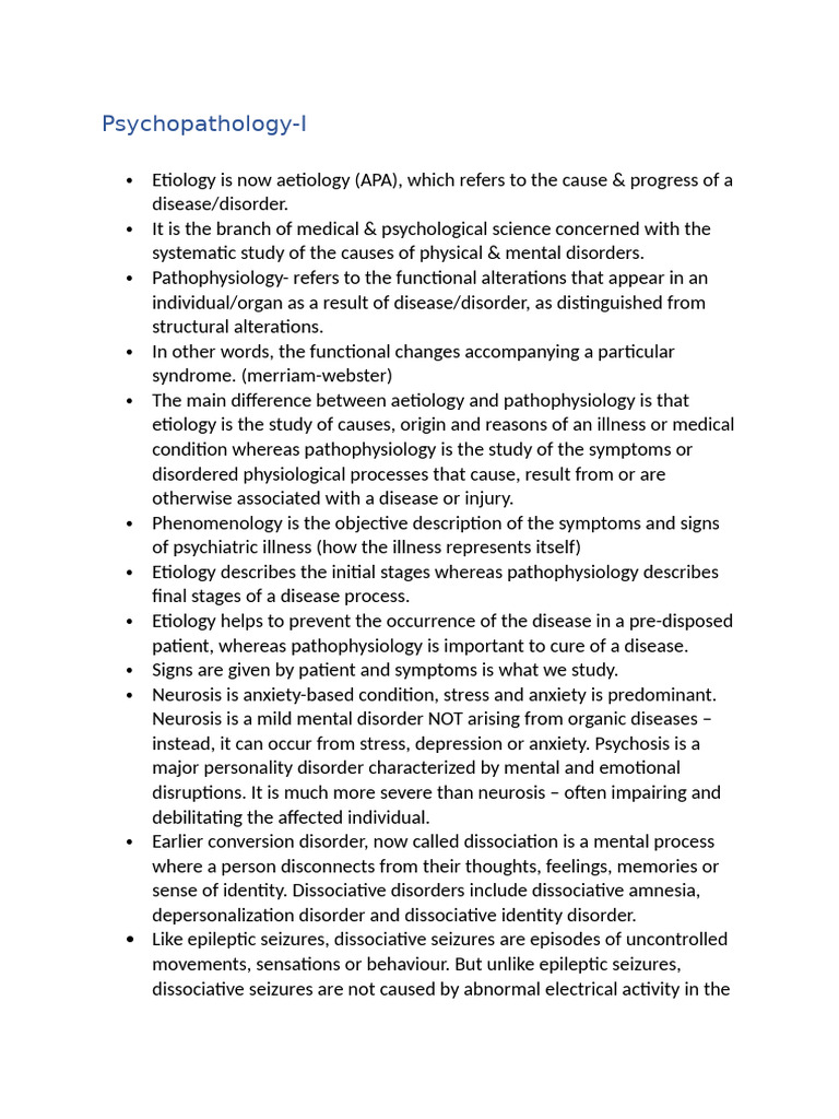 Psychopathology notes | PDF | Obsessive–Compulsive Disorder | Selective ...