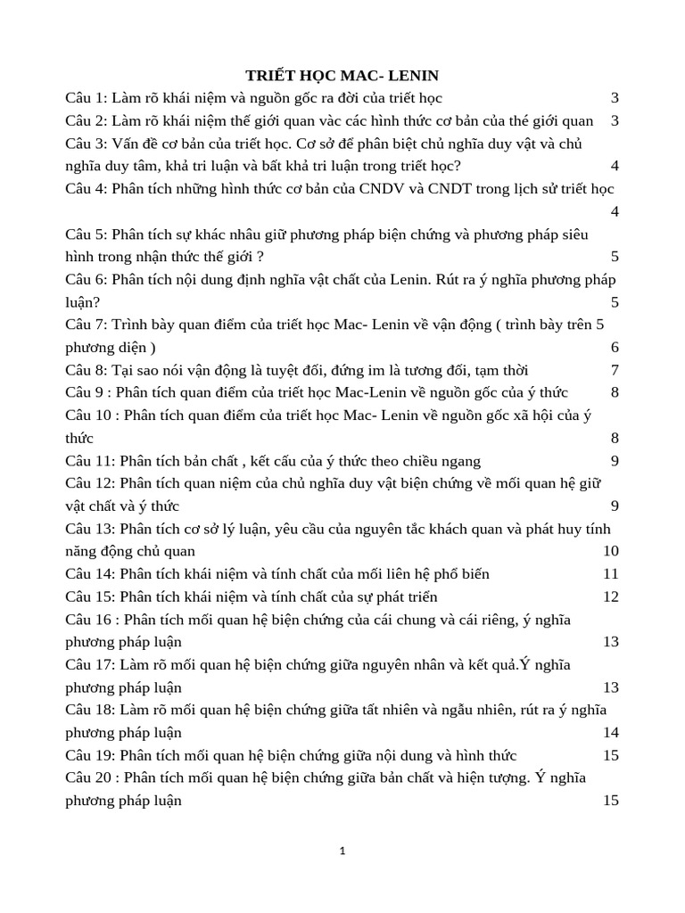 Triết Học Mac Lenin | PDF