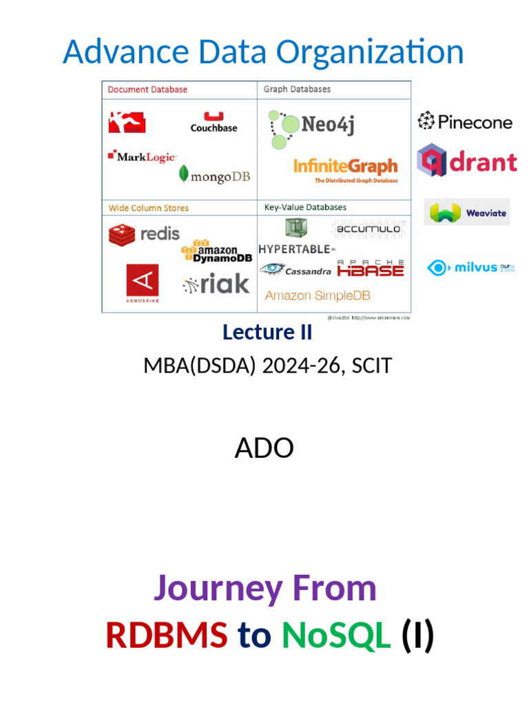 ADO Lecture II 2024-26 | PDF | Relational Database | Databases