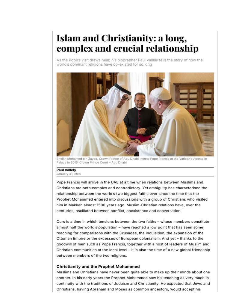 Islam and Christianity: A Long, Complex and Crucial Relationship - The ...