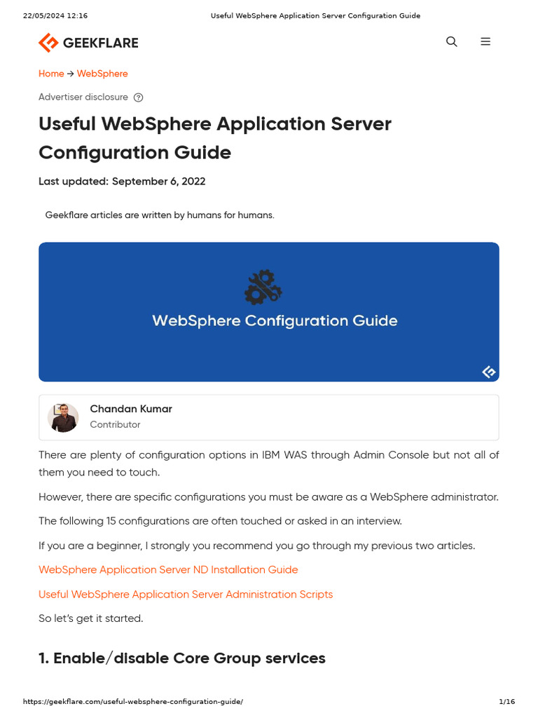 Useful Websphere Application Server Configuration Guide Pdf Java Virtual Machine Cookie