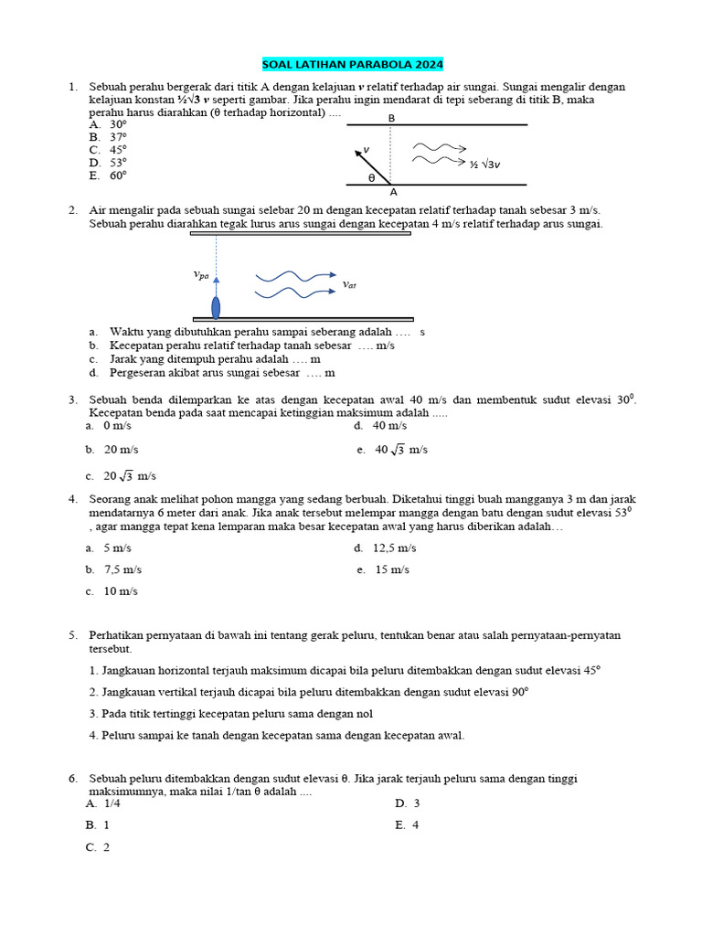 Latihan Gerak Parabola 24 | PDF
